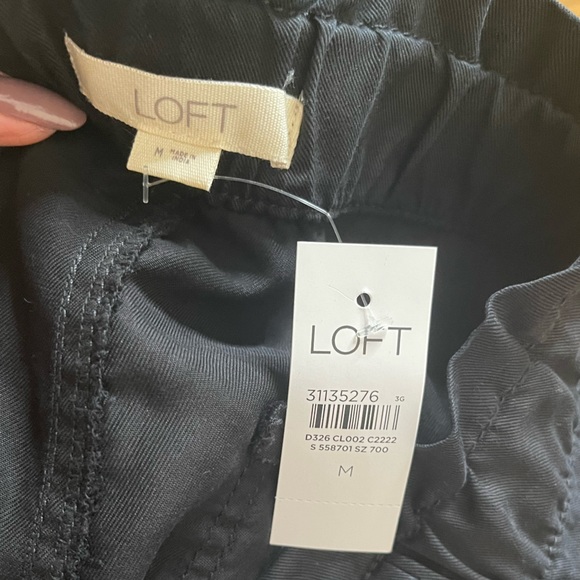 LOFT | Pants & Jumpsuits | Loft Pull On Wide Leg Crop Pants Black ...